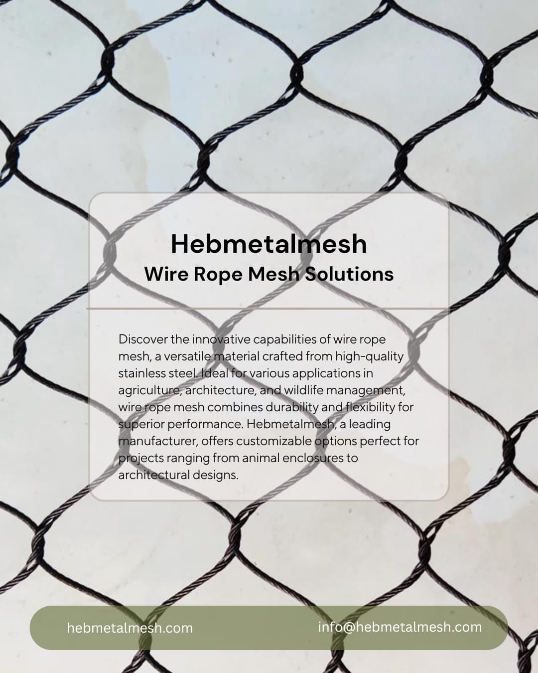 Hebmetalmesh: sua fonte confiável para soluções em telas de cabos de aço