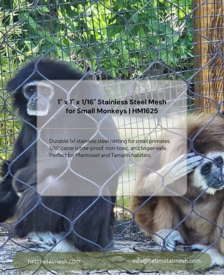 Monkey Net – Heavy-Duty Stainless Steel Enclosure Mesh for Primate ...